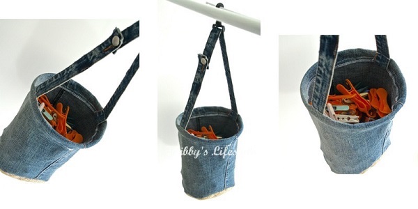 Tutorial: Upcycled denim bucket peg bag – Sewing