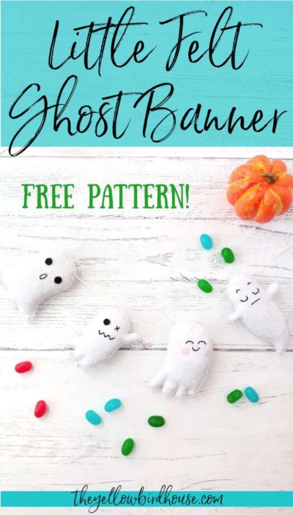 Felt Ghost Halloween Banner Free Sewing Pattern – Sewing