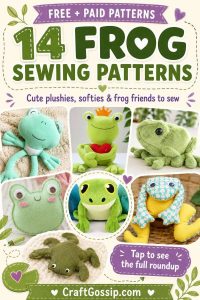 14 Frog Sewing Patterns For Cute Plushies, Bean Bags And Soft Toys – Sewing